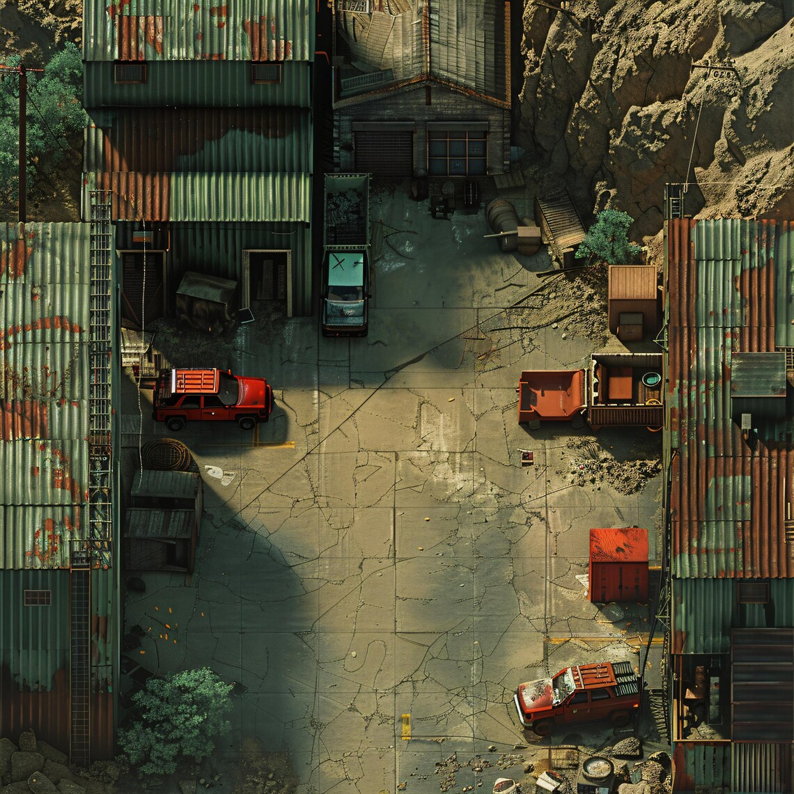 10 Cyberpunk Garage/chop Shop Battlemaps, Sci Fi, Cyberpunk, D&D ...