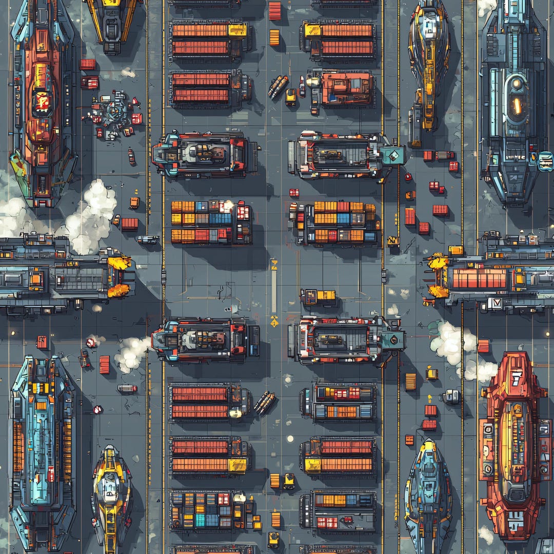 10 Cyberpunk Shipyard / Spaceport Battlemaps, Sci Fi, Dnd Battle Map, D ...