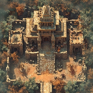 10 Temple Ruins Battle Maps, Dnd, Pathfinder, D&D, Battlemap, Dungeons ...