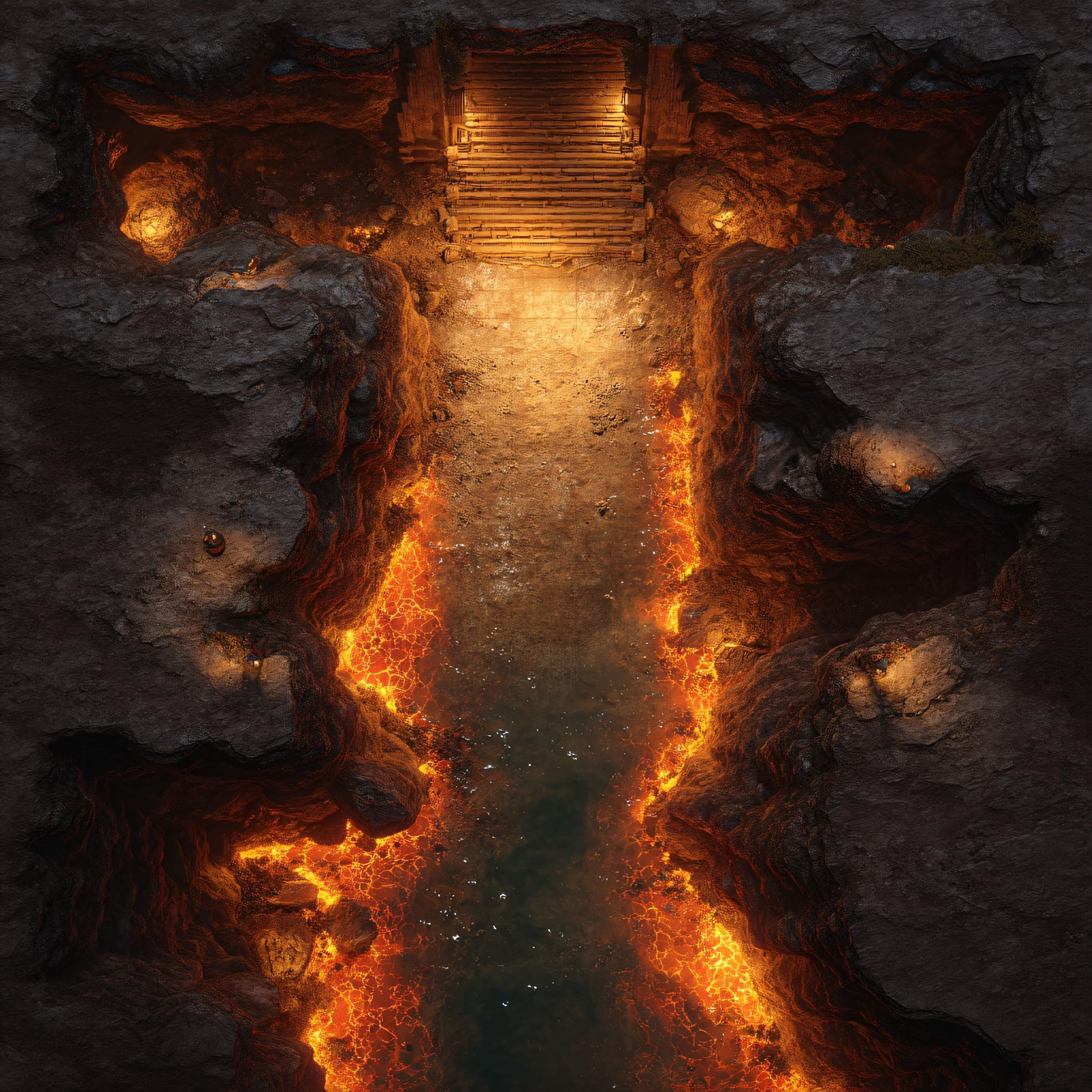 10 Gridless Fire Lands Battle Maps | VTT Pack for Dnd, Pathfinder ...