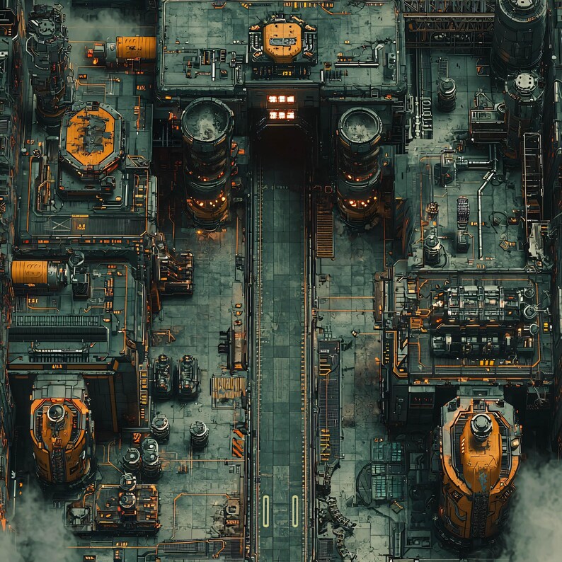 10 Gridless Cyberpunk Industrial Battlemaps | VTT Pack for Shadowrun ...