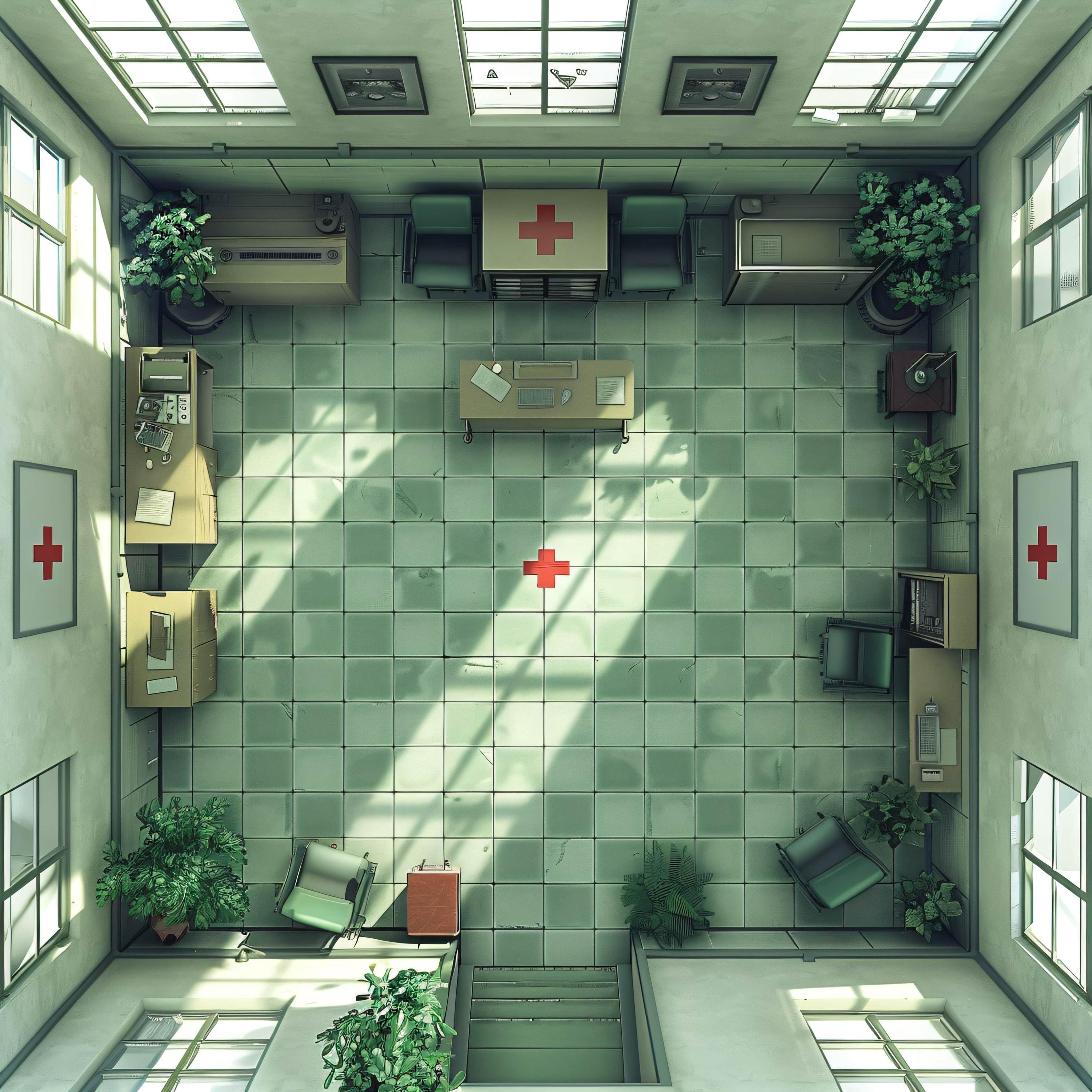10 Cyberpunk Hospital Battlemaps, Sci Fi, Cyberpunk, D&D, Shadowrun ...