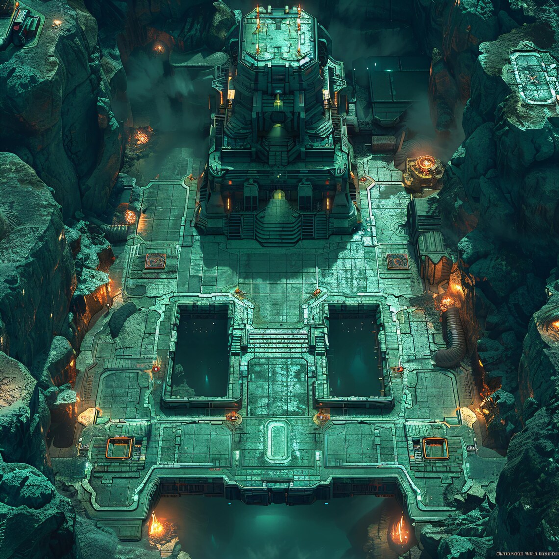 10 Cyberpunk Military Base Battlemaps, Sci Fi, Cyberpunk, D&D ...