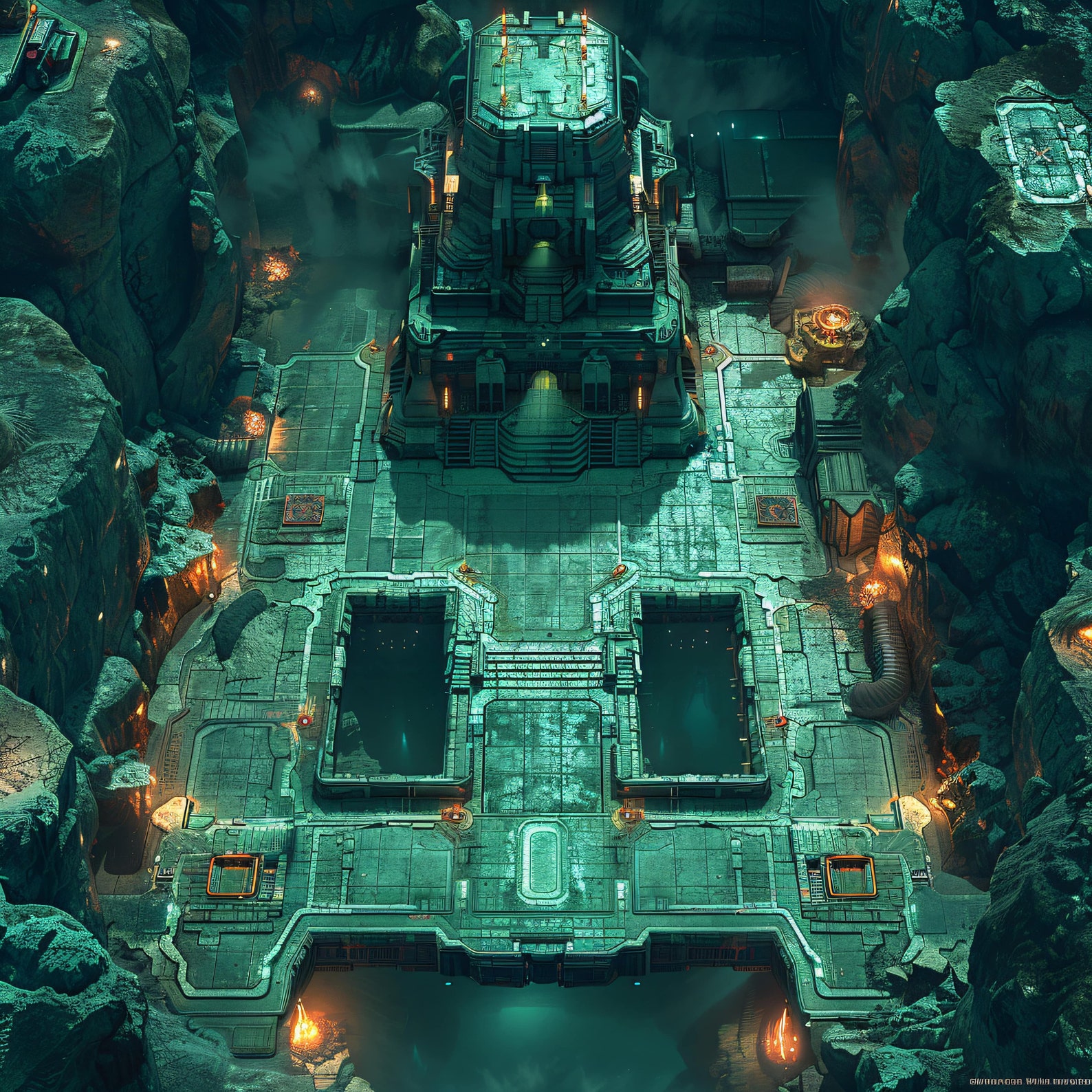 10 Cyberpunk Military Base Battlemaps, Sci Fi, Cyberpunk, D&D ...