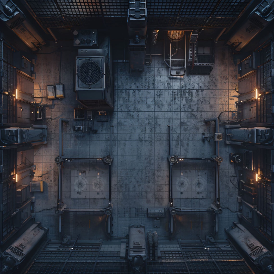 10 Cyberpunk Warehouse Battlemaps, Sci Fi, Dnd Battle Map, Cyberpunk, D ...