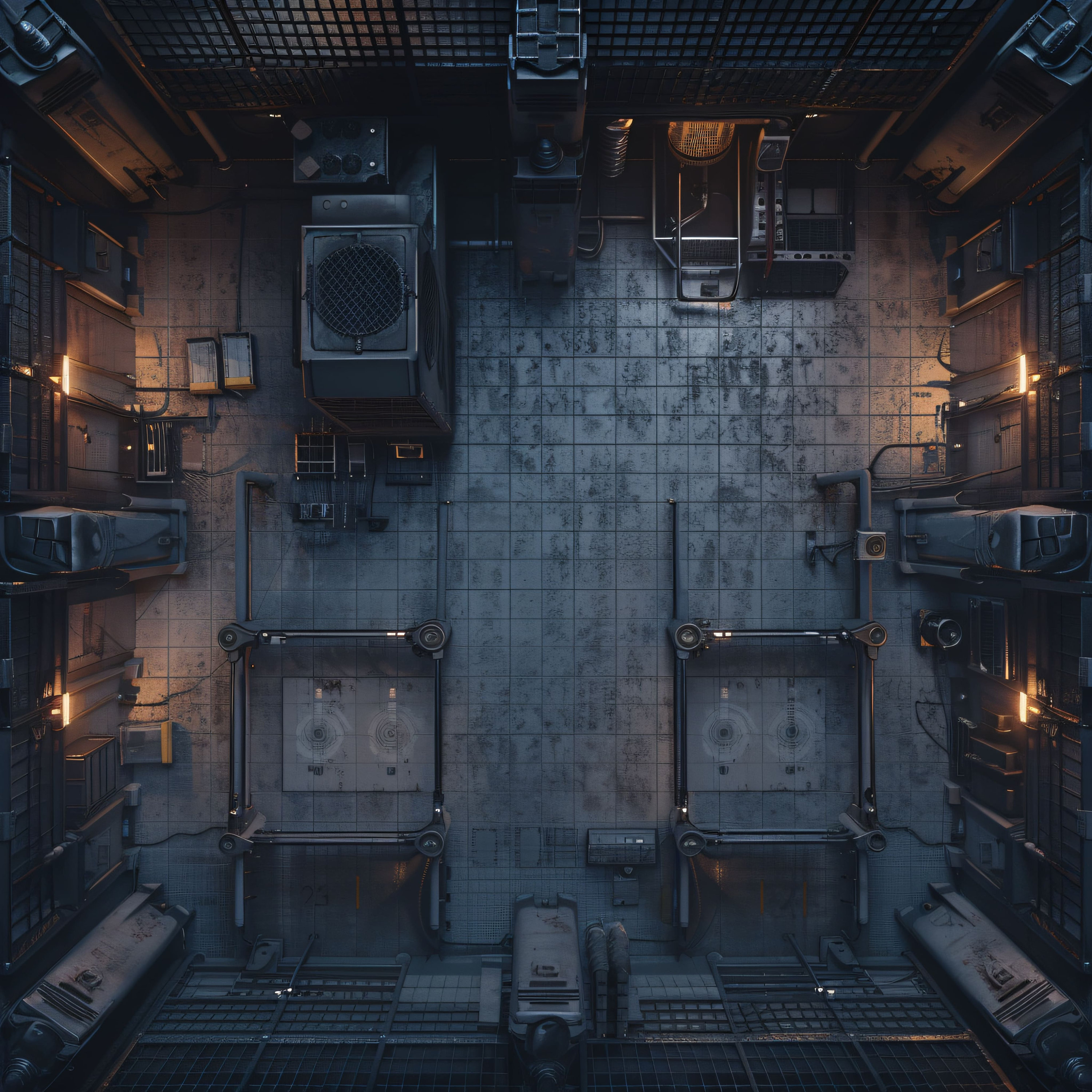 10 Cyberpunk Warehouse Battlemaps, Sci Fi, Dnd Battle Map, Cyberpunk, D ...