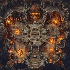 20 Dwarven Stronghold Battle Maps and 20 Grey Blueprints, Dnd Battlemap ...