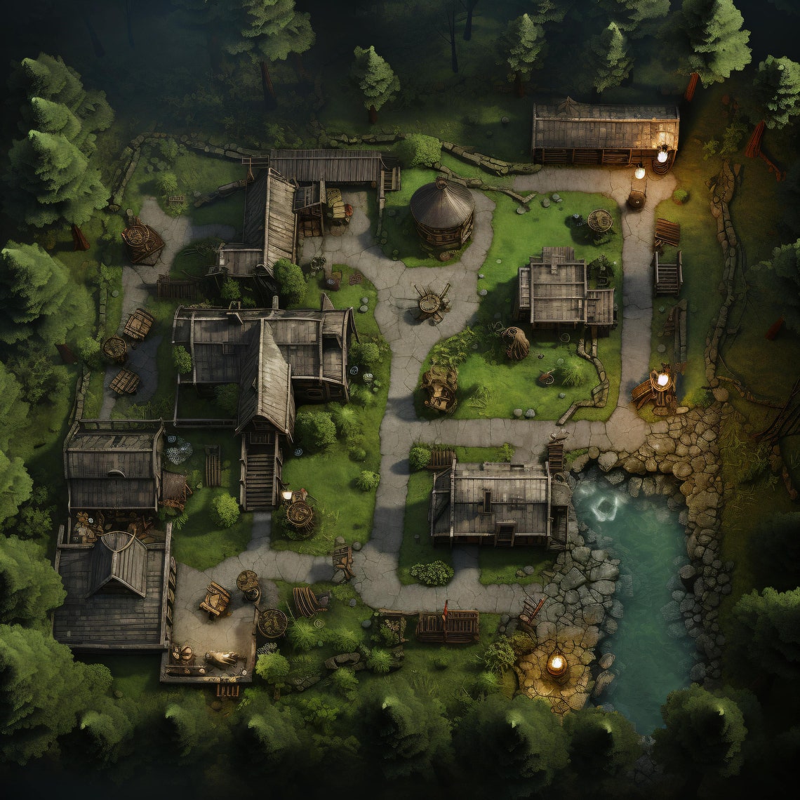 13 Dojo / Training Grounds Battle Maps, Pathfinder, D&D, Battlemap ...