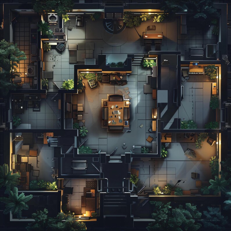 12 Cyberpunk Corpo Office 2 Battlemaps, Sci Fi, Dnd Battle Map ...