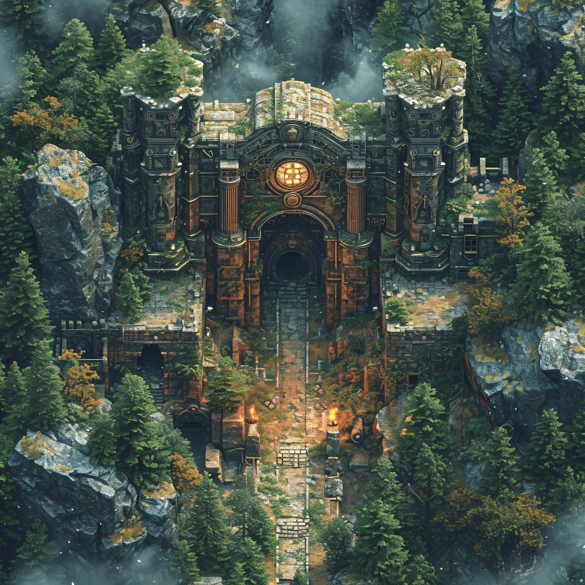 10 Temple Ruins Battle Maps, Dnd, Pathfinder, D&D, Battlemap, Dungeons ...