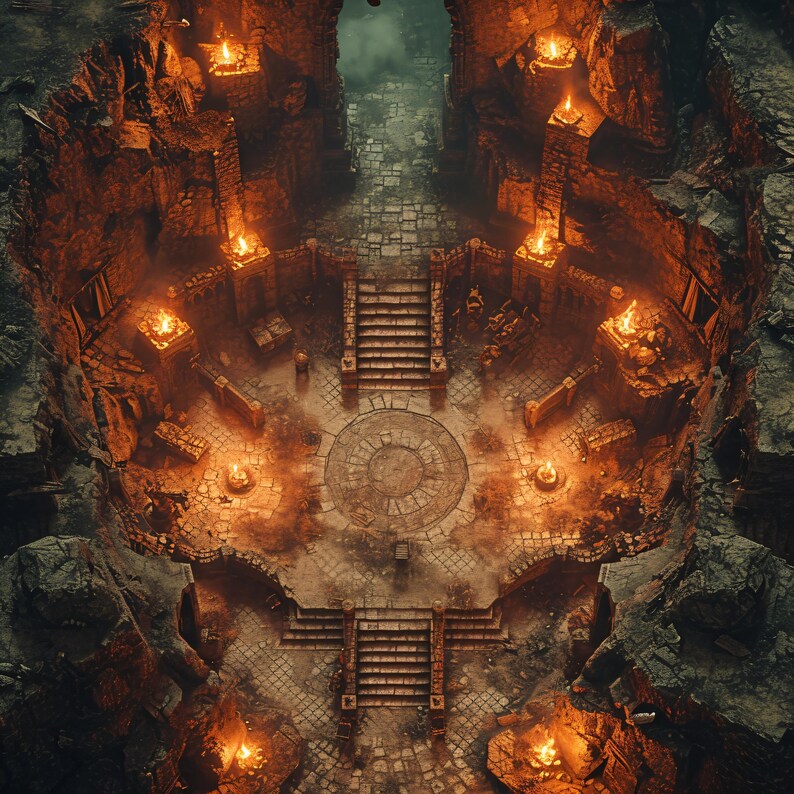 10 Archeological Site Battle Maps, Dnd, Pathfinder, D&D, Battlemap ...