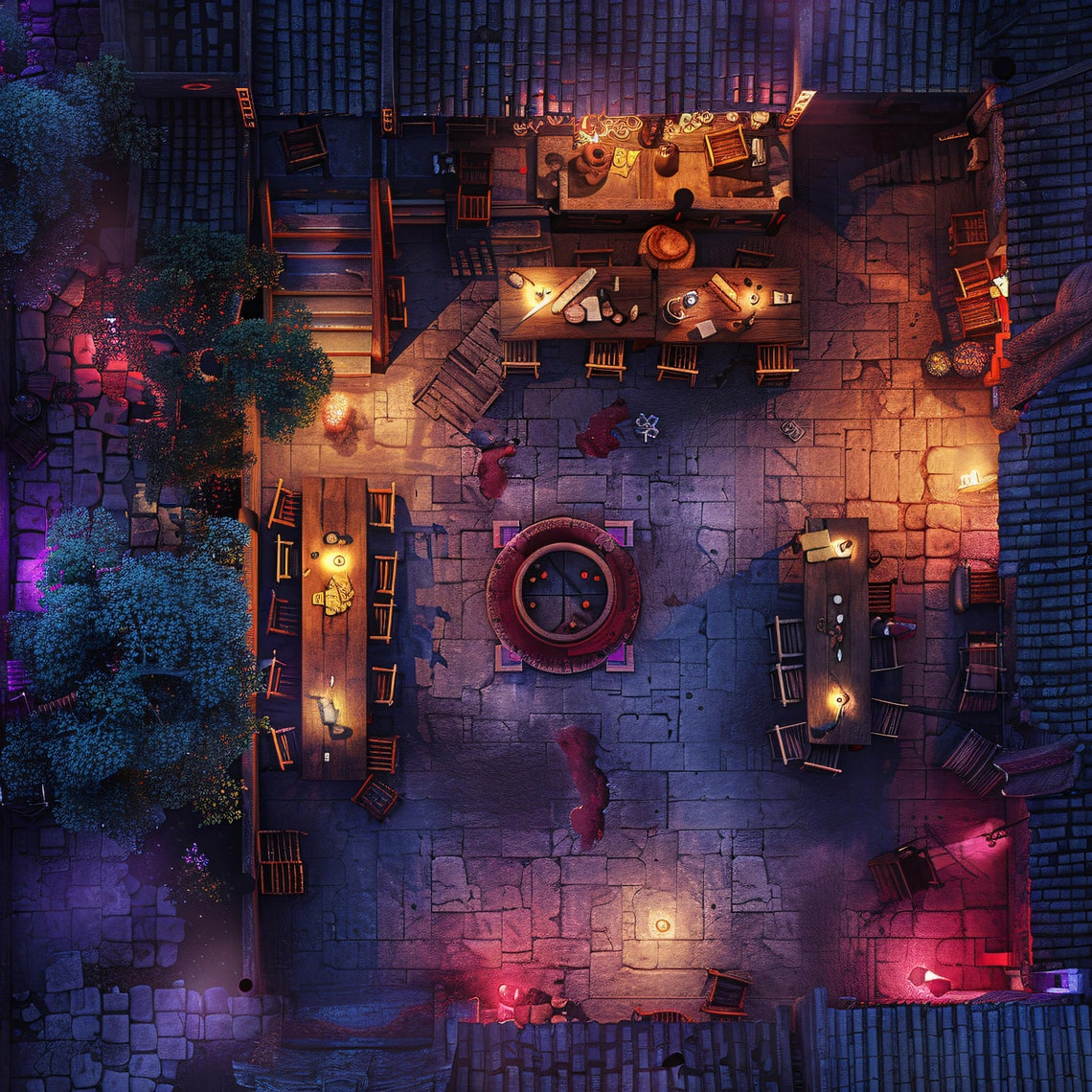 10 Cyberpunk Restaurant/tavern Battlemaps, Sci Fi, Cyberpunk, D&D ...