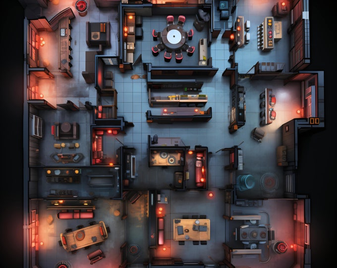 10 Gridless Cyberpunk Rooftop Battlemaps | VTT Pack for Shadowrun ...