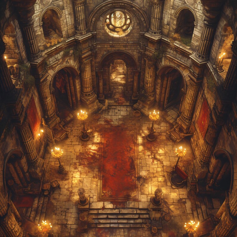 10 Temple Ruins Battle Maps, Dnd, Pathfinder, D&D, Battlemap, Dungeons ...