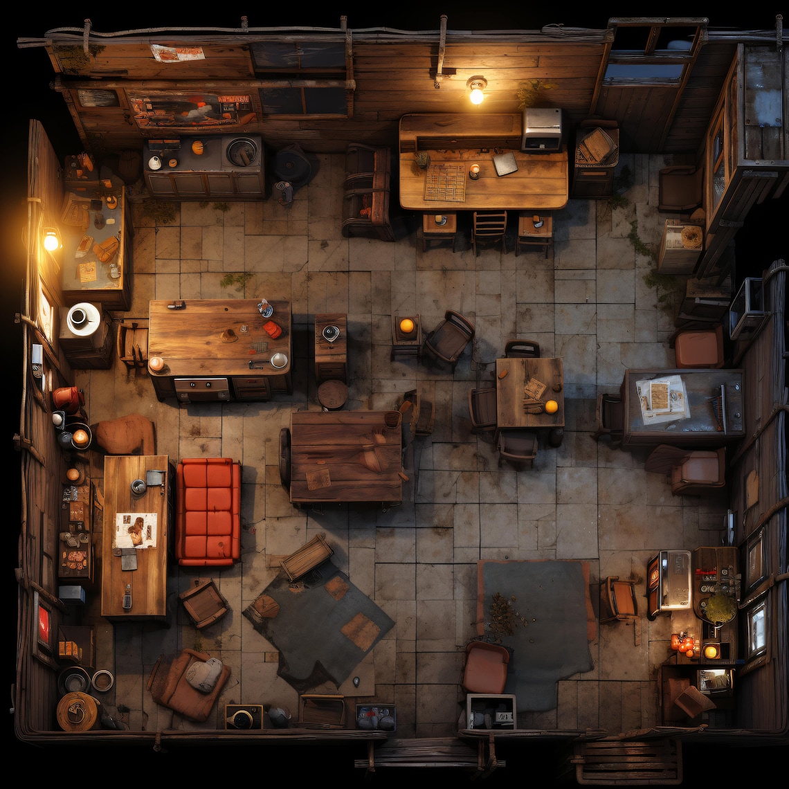 14 Cyberpunk Apartment Battlemaps, Sci Fi, Dnd Battle Map, Cyberpunk, D ...