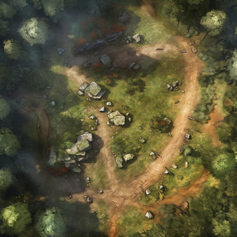 10 Forest Battle Maps, Dnd Battle Map, Pathfinder, D&D, Battlemap ...