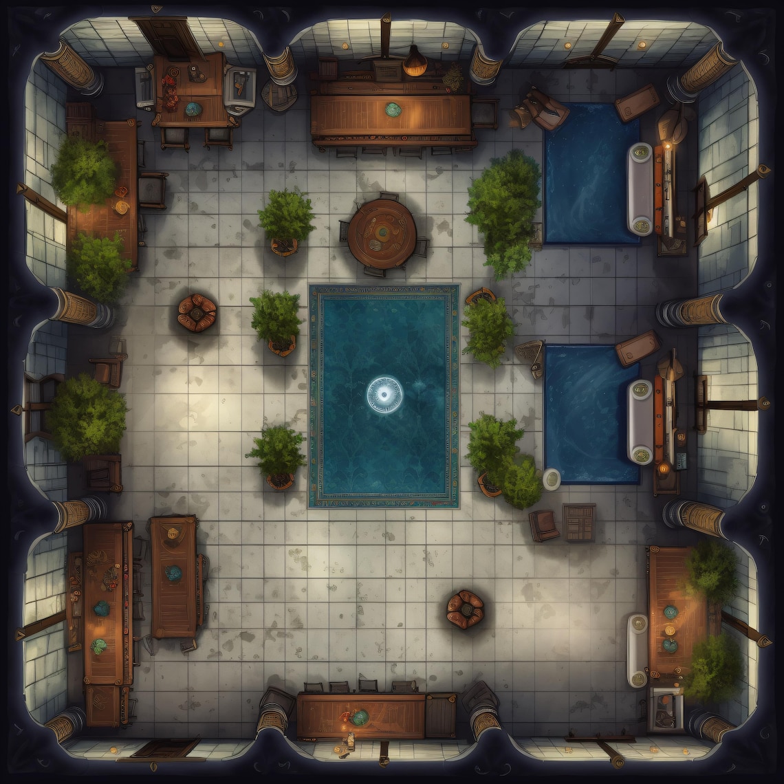 10 Mansion Battle Maps, Dnd Battle Map, Pathfinder, D&D, Battlemap ...