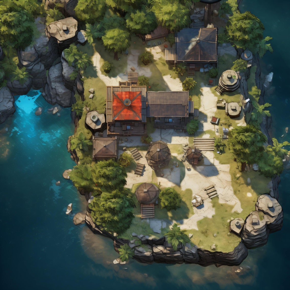 13 Dojo / Training Grounds Battle Maps, Pathfinder, D&D, Battlemap ...