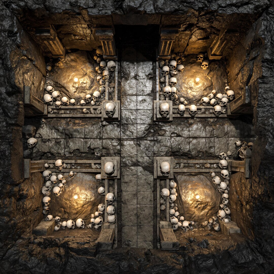 10 Gridless Catacomb Battle Maps | VTT Pack for Dnd, Pathfinder ...