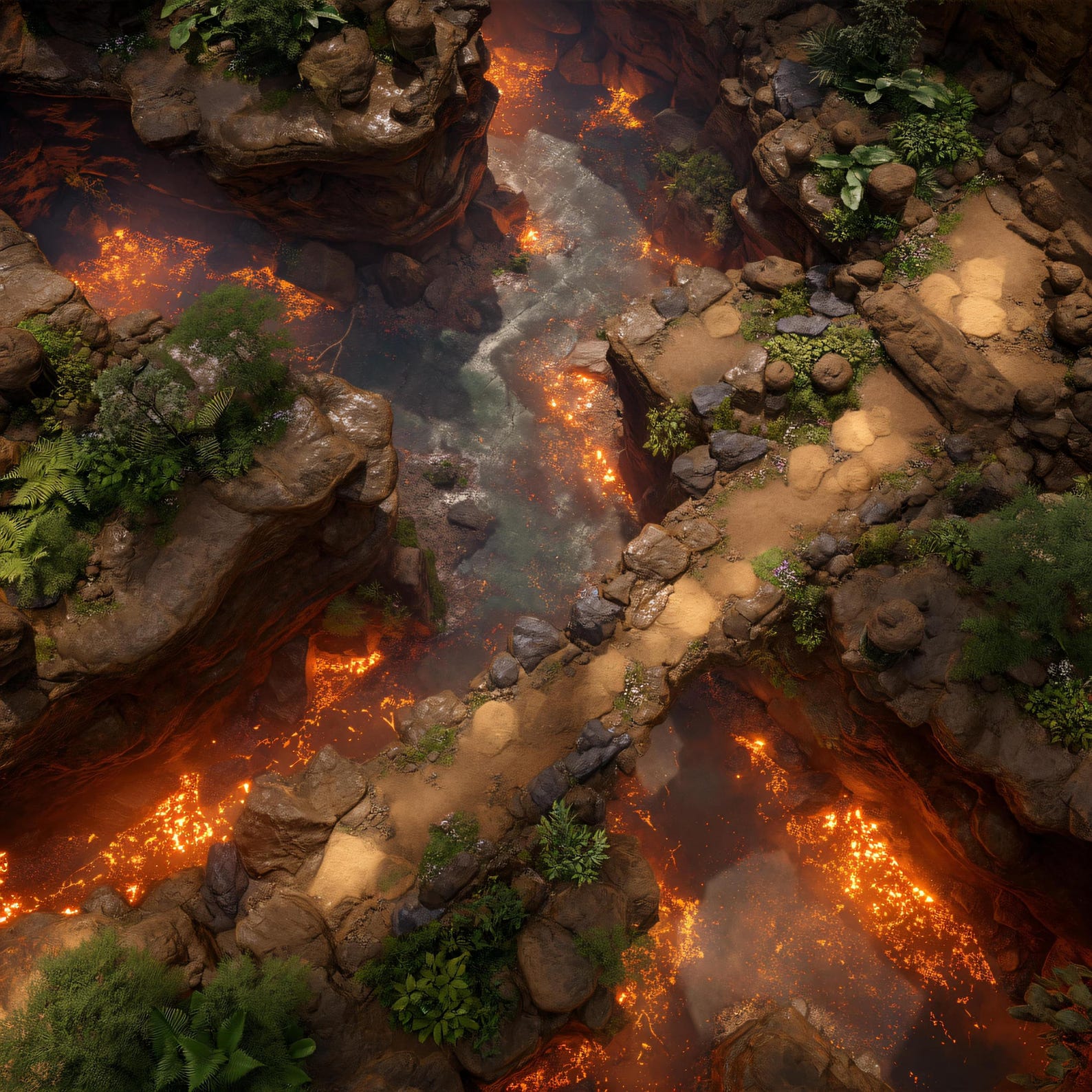 10 Gridless Fire Lands Battle Maps | VTT Pack for Dnd, Pathfinder ...