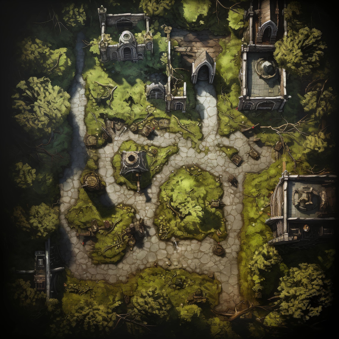 14 Graveyard / Tomb Battle Maps, Dnd, Pathfinder, D&D, Battlemap ...