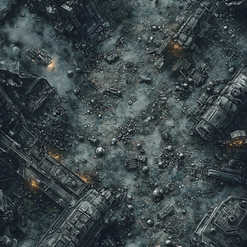 10 Gridless Cyberpunk City Ruins Battlemaps | VTT Pack for Shadowrun ...