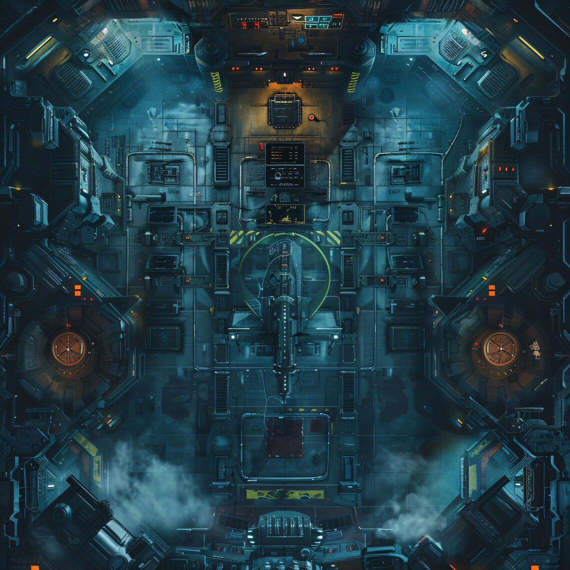 10 Cyberpunk Spaceship Battlemaps, Sci Fi, Cyberpunk, D&D, Shadowrun ...