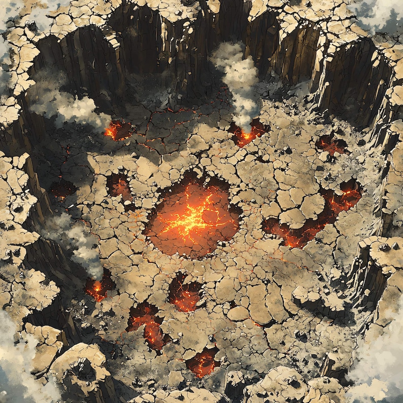 10 Volcano / Fire Battle Maps, Dnd Battlemap, Pathfinder, D&D, Dungeons ...