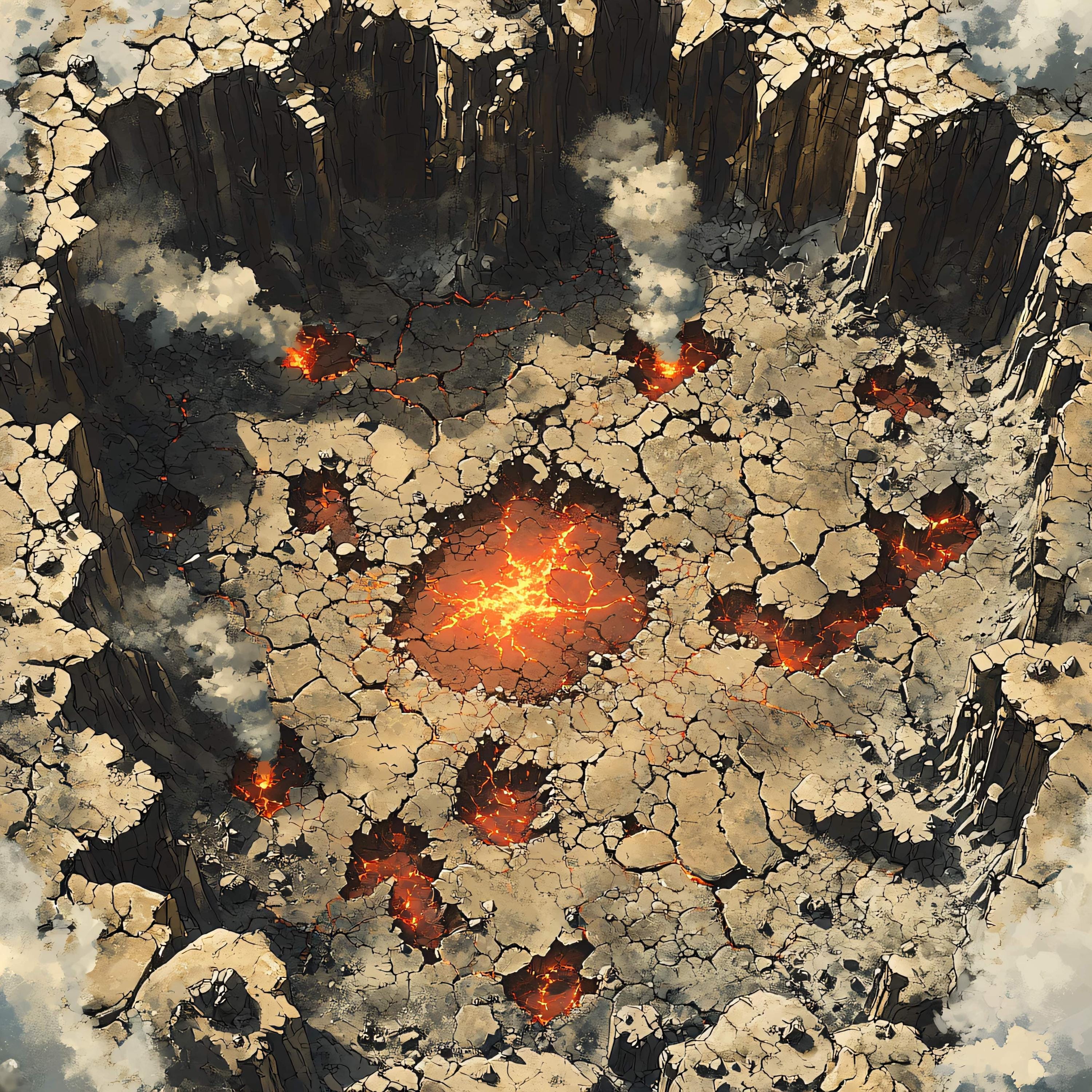 10 Volcano / Fire Battle Maps, Dnd Battlemap, Pathfinder, D&D, Dungeons and Dragons, Roll20 ...