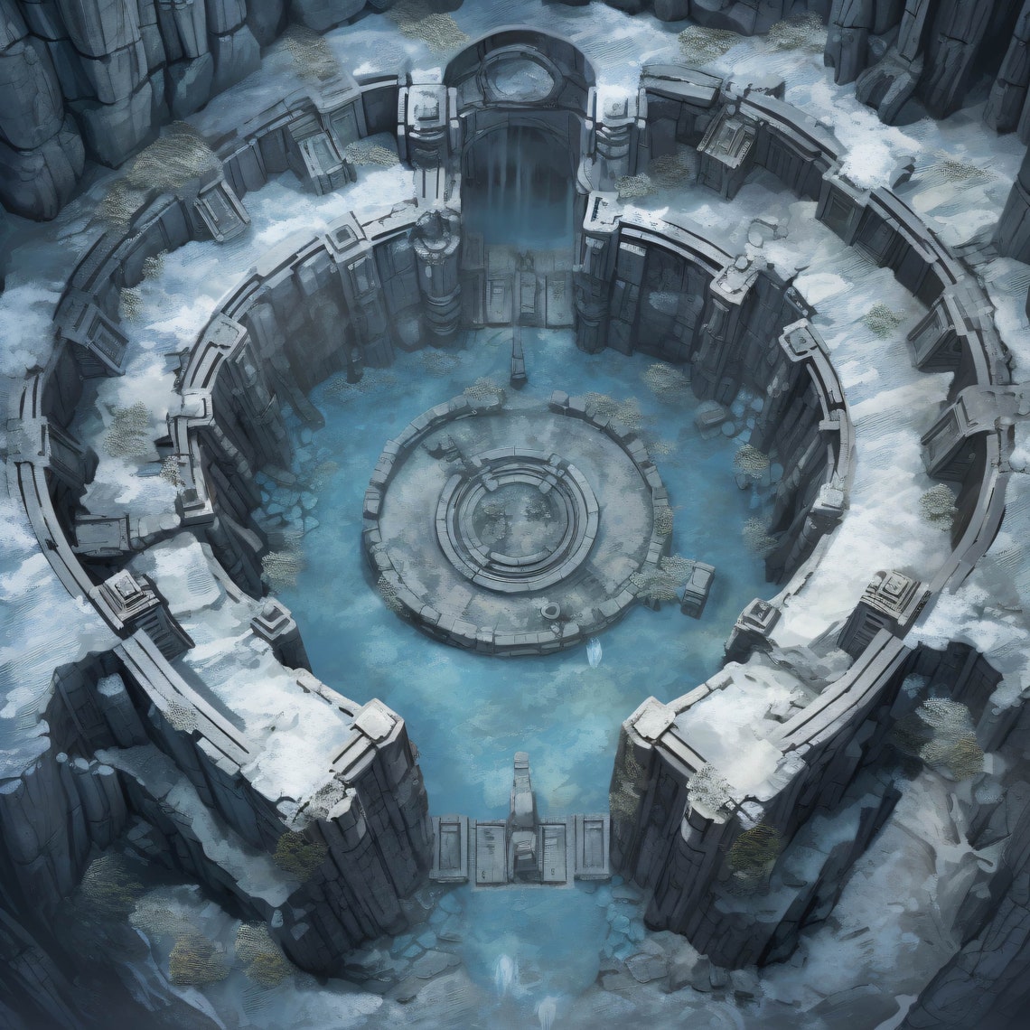 15 Arctic Forest / Ruins Battlemaps, Dnd Battle Map, Pathfinder, Dungeons and Dragons, Roll20 ...