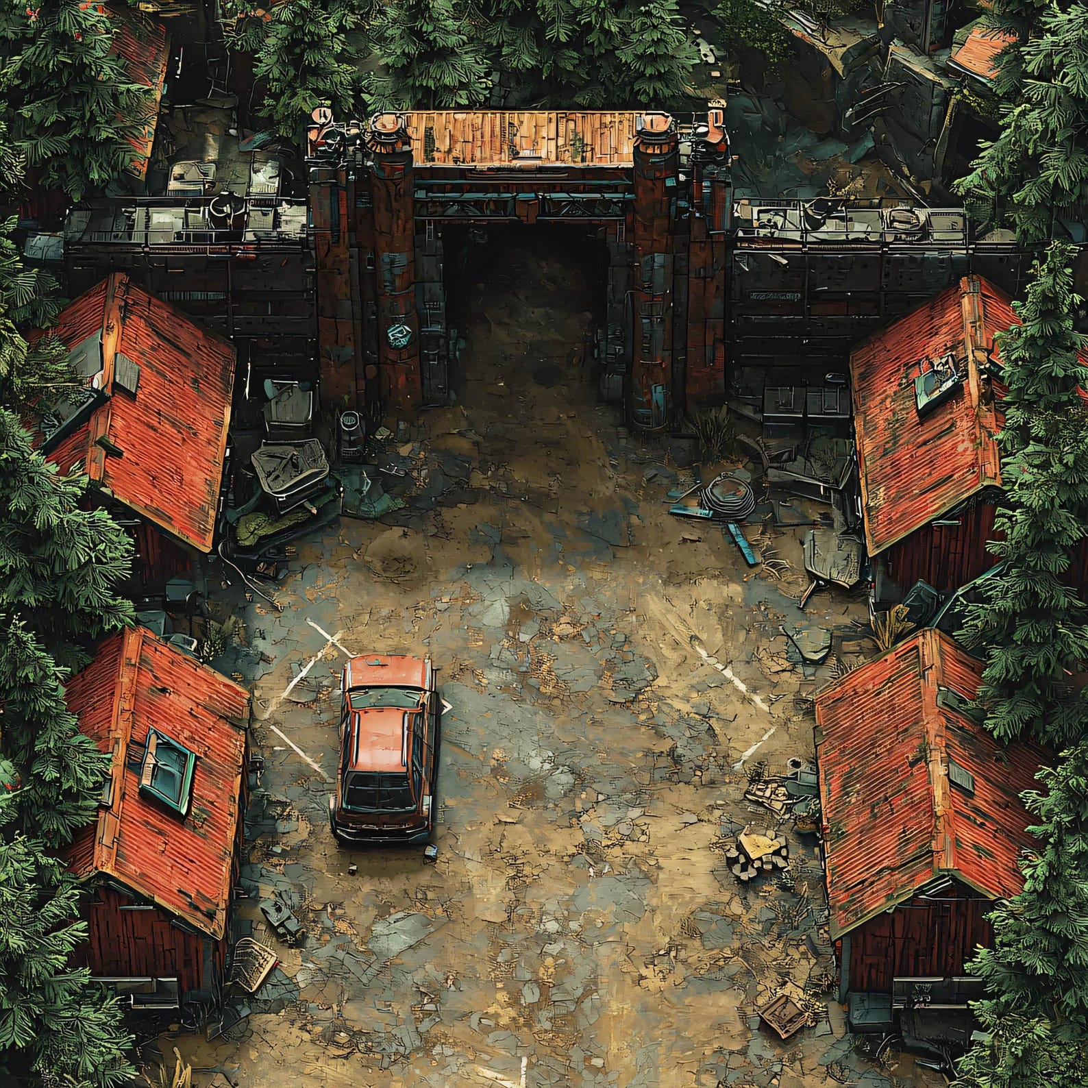 10 Cyberpunk City Ruins Battlemaps, Sci Fi, Cyberpunk, Battle Map, D&D ...