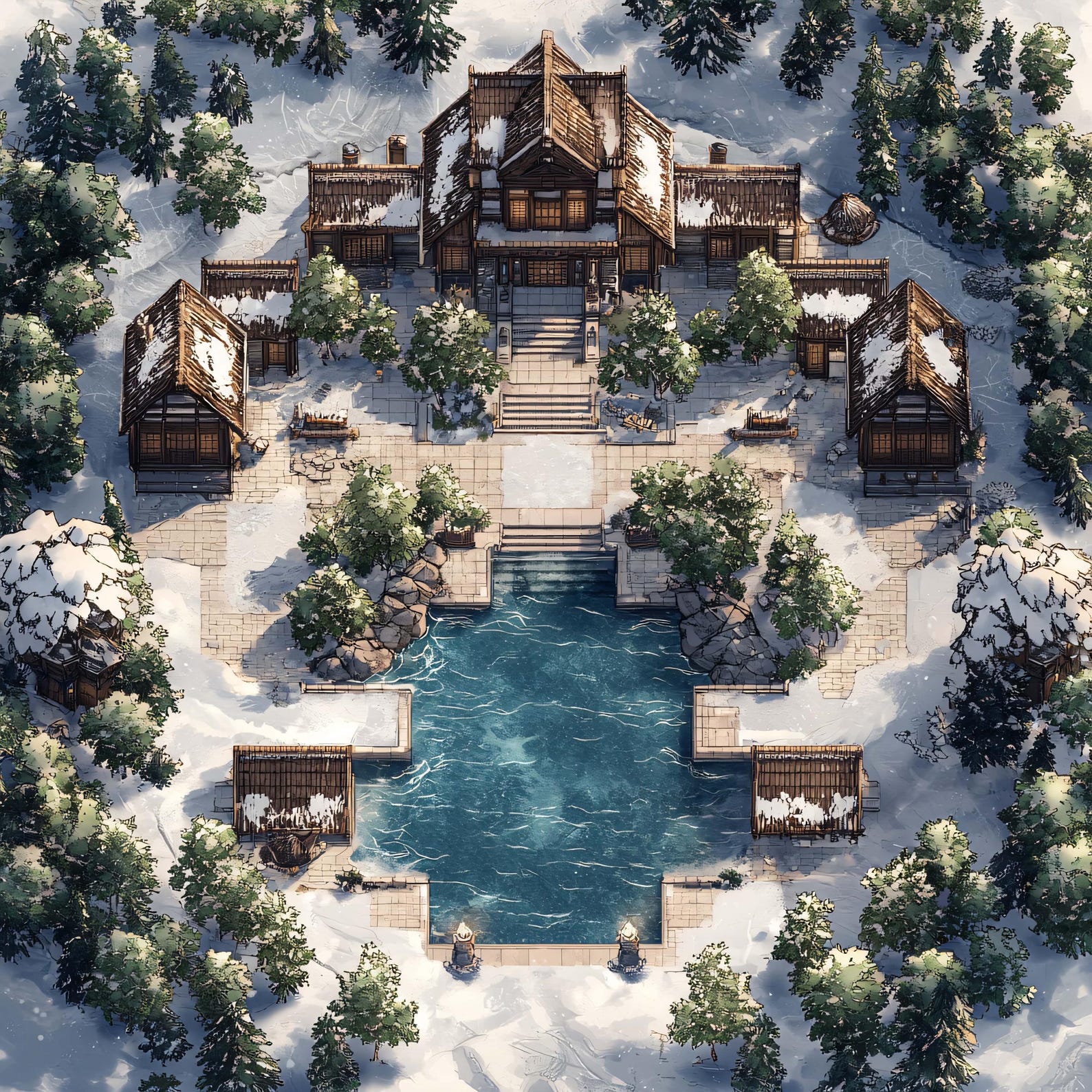10 Frozen Village Battle Maps, Dnd Battlemap, Pathfinder, D&D, Dungeons ...