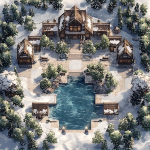 10 Frozen Village Battle Maps, Dnd Battlemap, Pathfinder, D&D, Dungeons ...