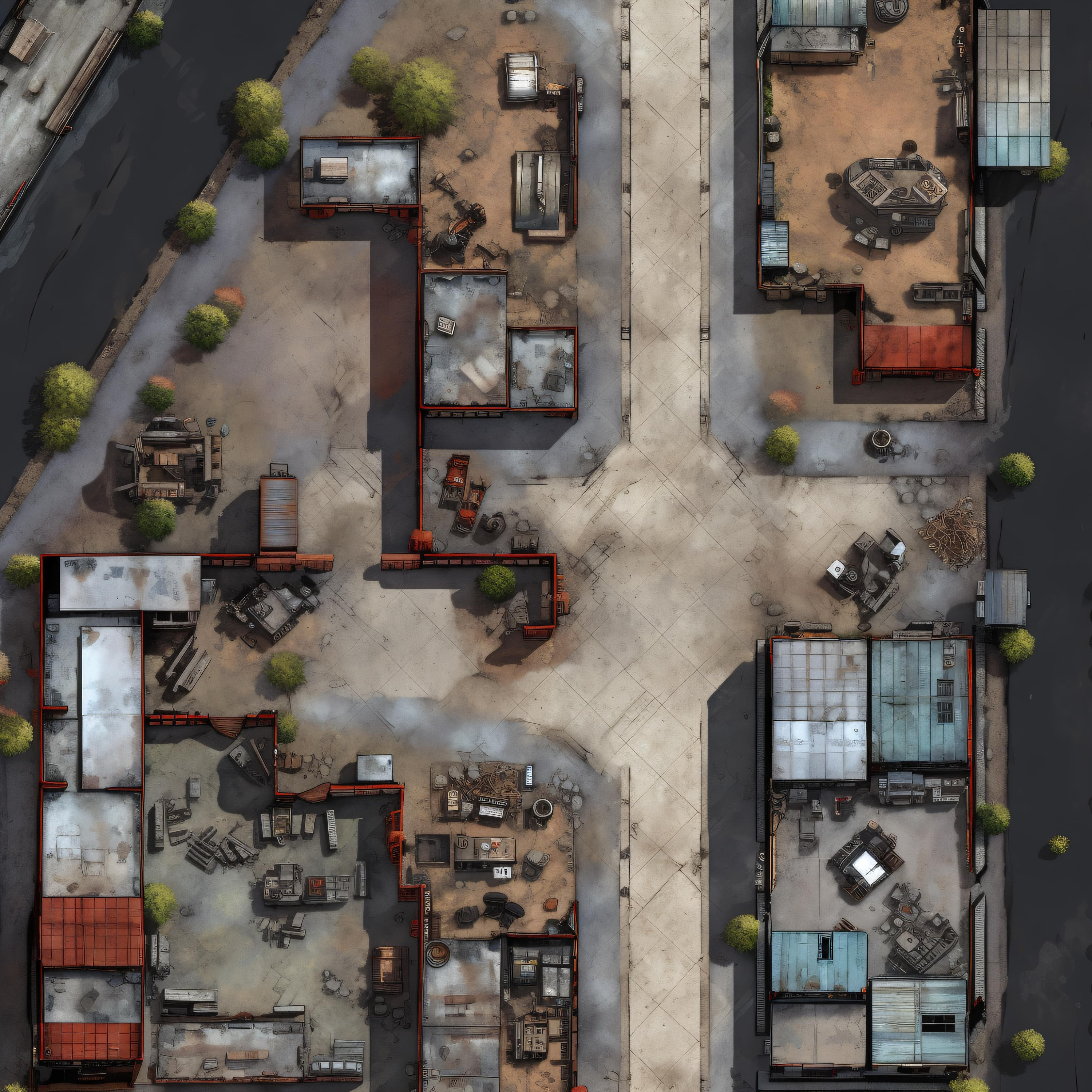 10 Cyberpunk Badlands / Nomad Battlemaps, Sci Fi, Cyberpunk, D&D ...