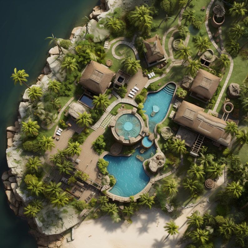 10 Beach Resort Maps, Pathfinder, D&D, Battlemap, Dungeons and Dragons ...