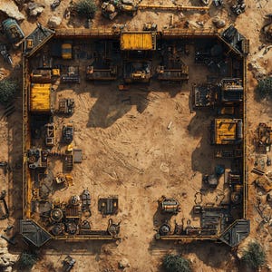 10 Cyberpunk Scrapyard Battlemaps, Sci Fi, Cyberpunk, Battle Map, D&D ...