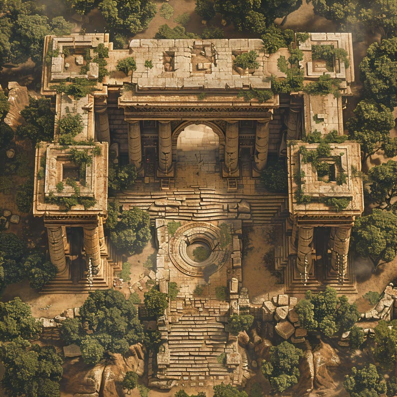 10 Ruined City Battle Maps, Dnd Battle Map, Pathfinder, D&D, Battlemap ...