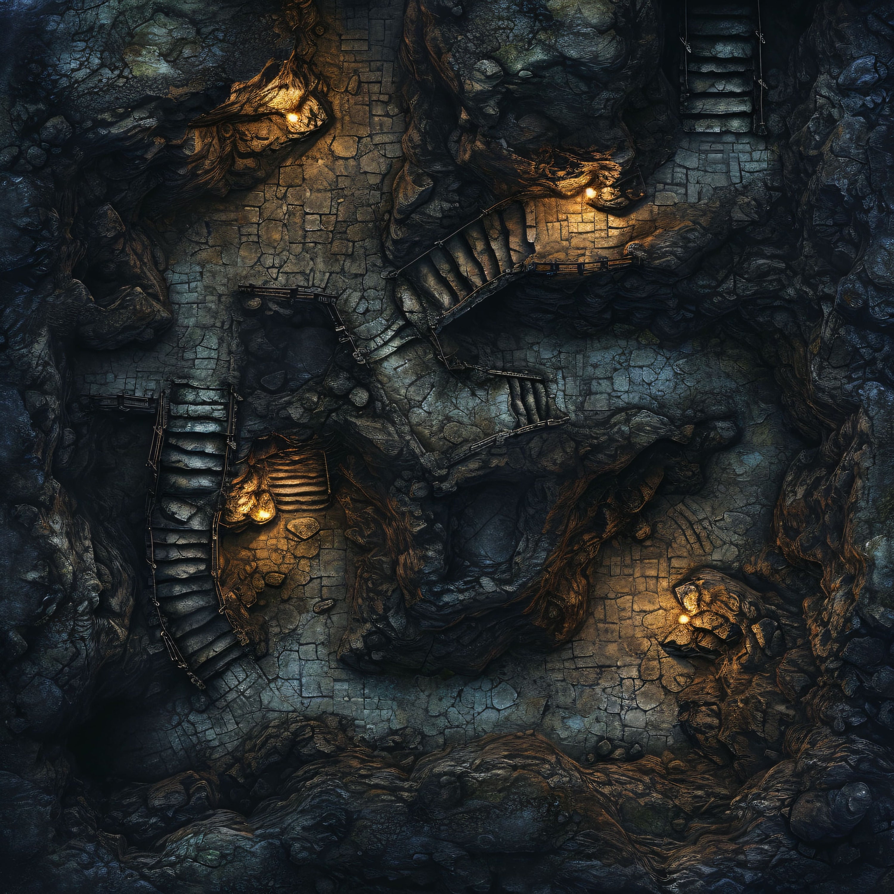 10 Twisting Caverns Battle Maps, Underdark, Battle Map, Pathfinder, D&D ...