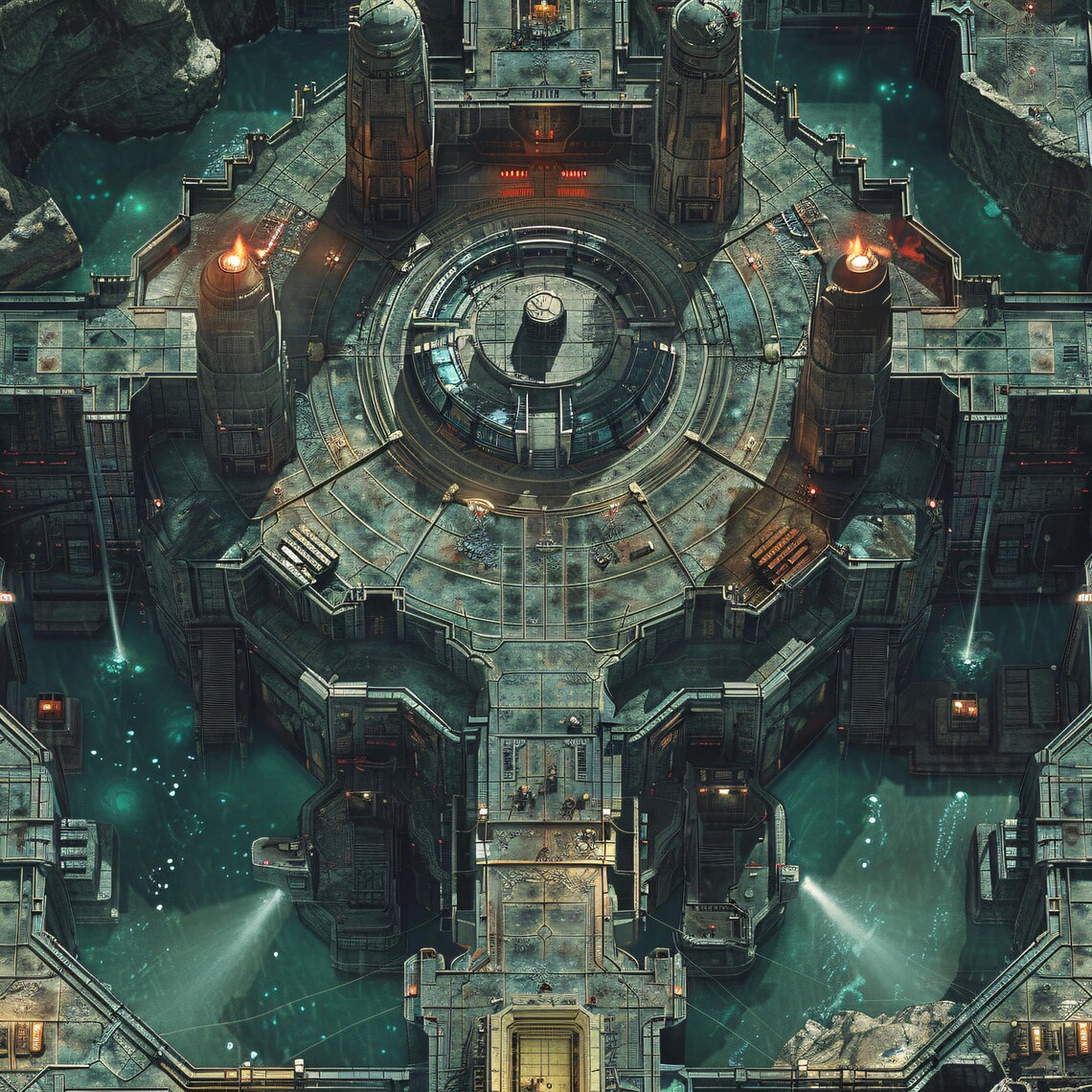 10 Cyberpunk Military Base Battlemaps, Sci Fi, Cyberpunk, D&D ...