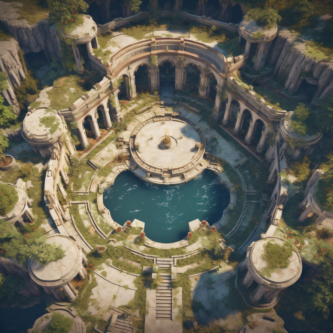 10 Ruins Battle Maps, Dnd Battle Map, Pathfinder, D&D, Battlemap ...