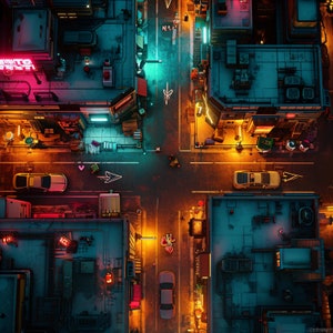 10 Cyberpunk Streets Battlemaps, Sci Fi, Dnd Battle Map, Cyberpunk, D&D ...