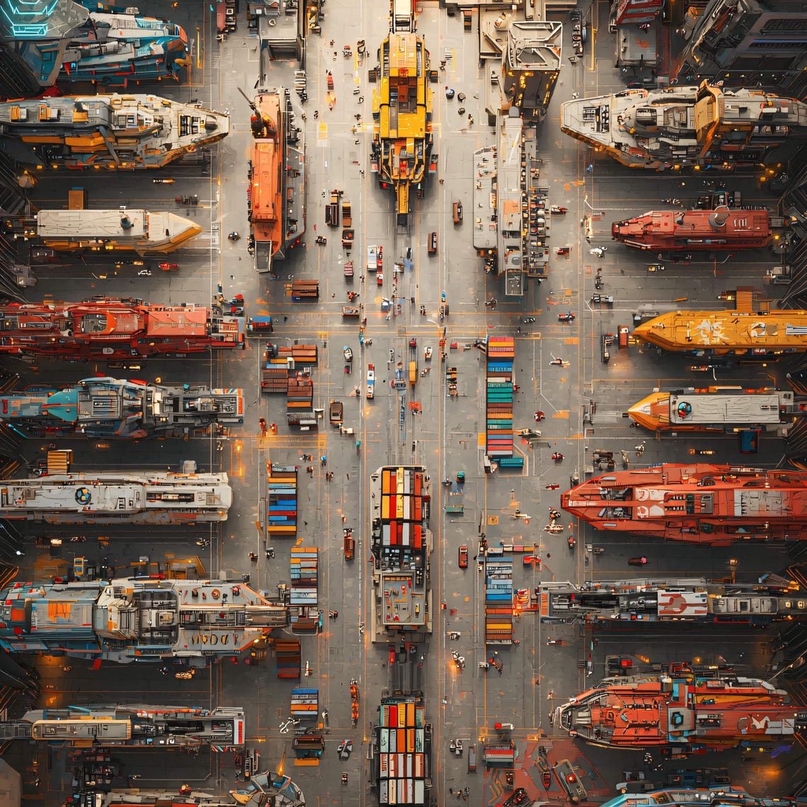 10 Cyberpunk Shipyard / Spaceport Battlemaps, Sci Fi, Dnd Battle Map, D ...