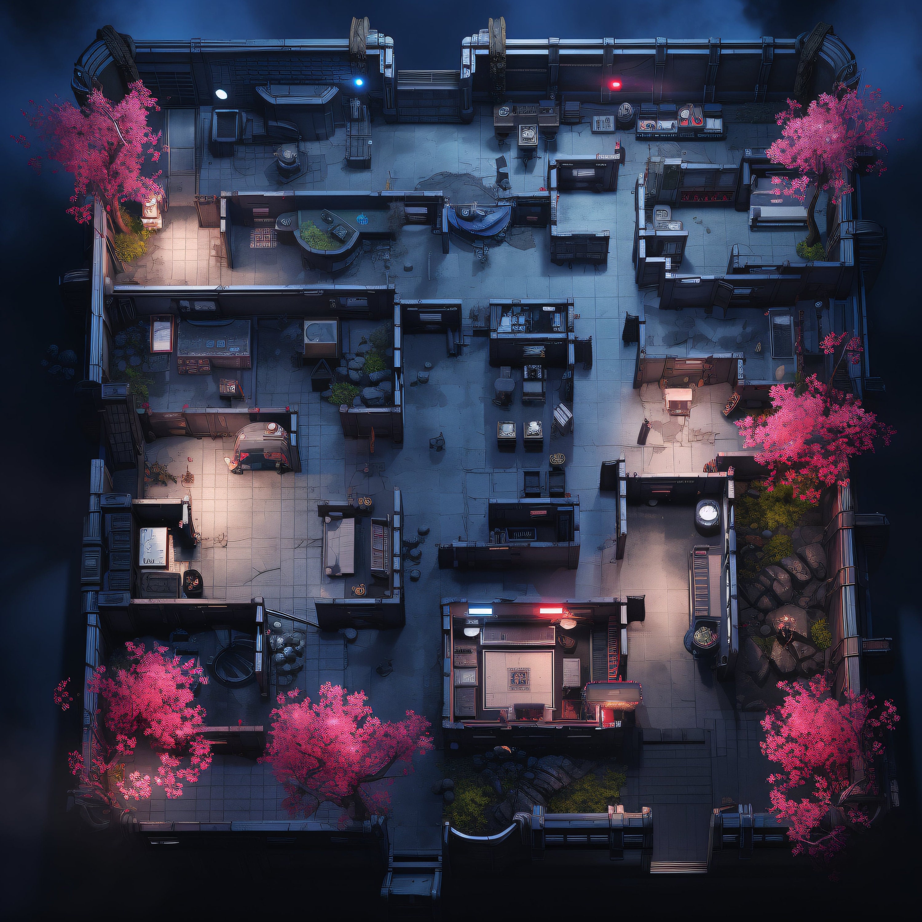 10 Fancy Cyberpunk Battlemaps, Sci Fi, Dnd Battle Map, Cyberpunk, D&D ...