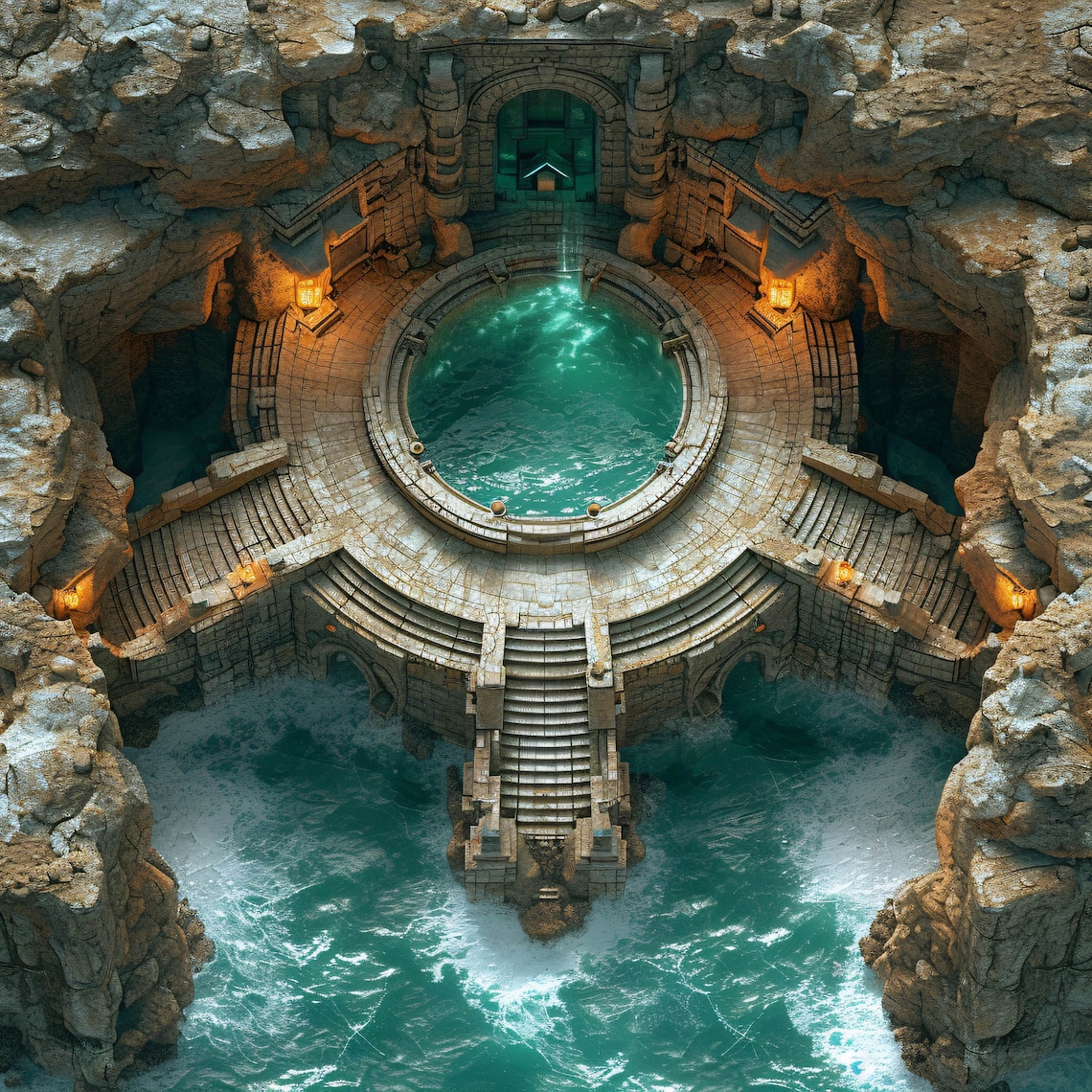 10 Flooded Dungeon Battle Maps, Dnd, Pathfinder, D&D, Battlemap ...