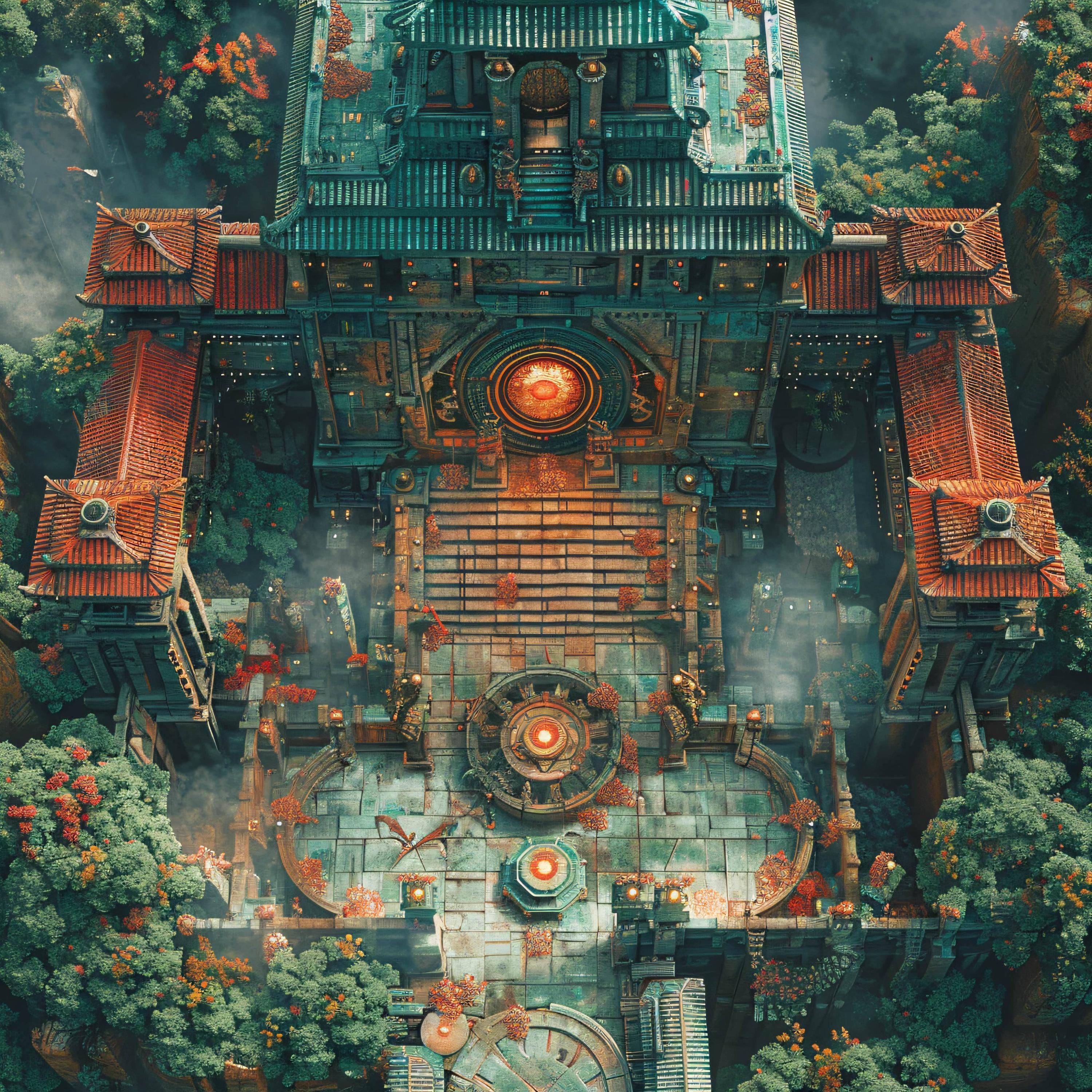 10 Cyberpunk Temple Battlemaps, Sci Fi, Dnd Battle Map, Cyberpunk, D&D ...