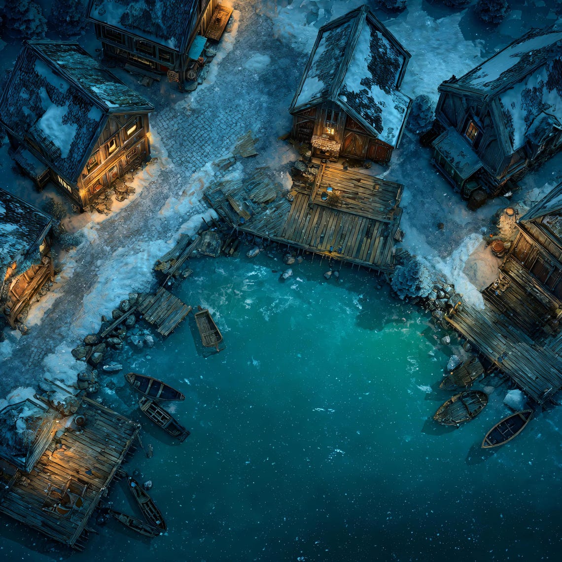 10 Gridless Winter Life Battle Maps | VTT Pack for Dnd, Pathfinder ...