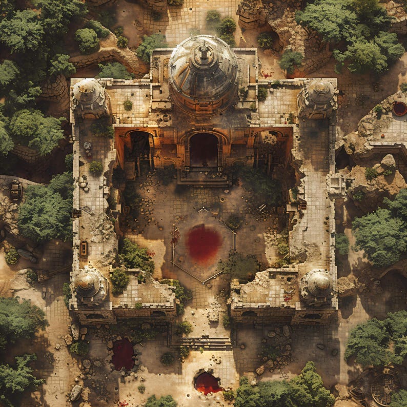 10 Shrine Battle Maps, Dnd Battle Map, Pathfinder, D&D, Battlemap ...