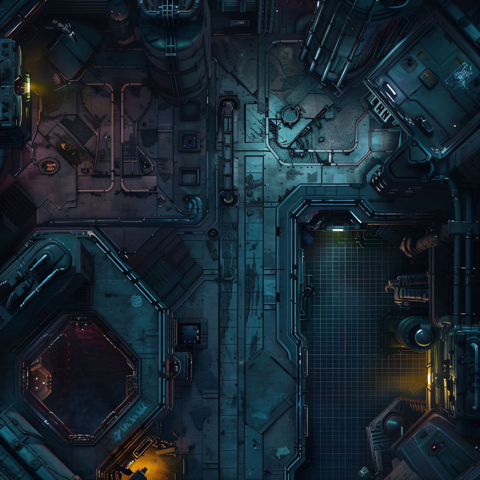 10 Cyberpunk Spaceship Battlemaps, Sci Fi, Cyberpunk, D&D, Shadowrun ...