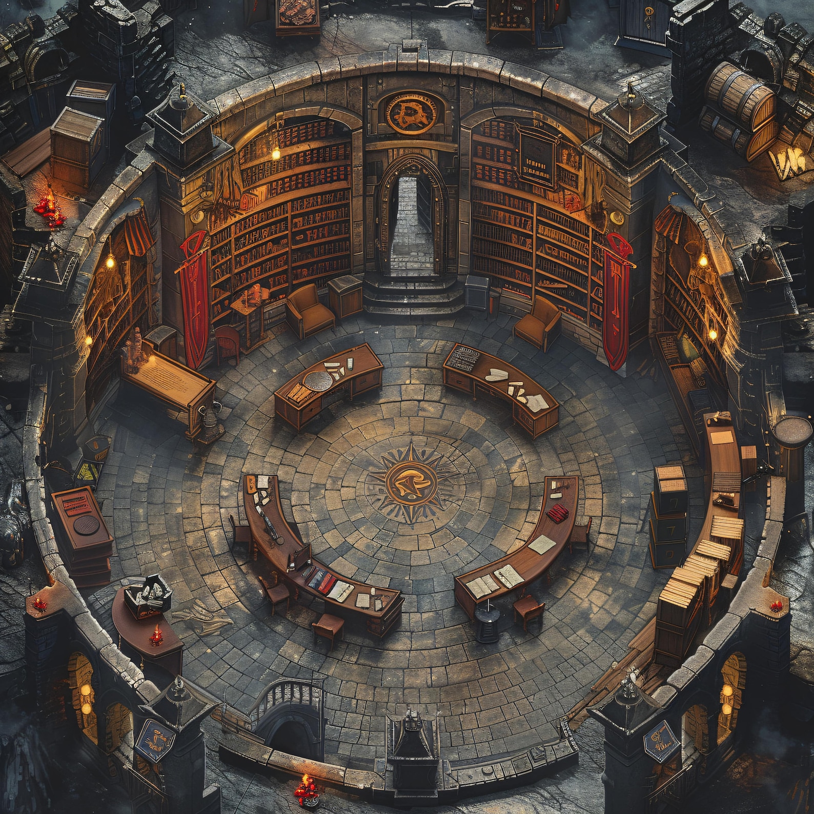 10 Library Battle Maps, Dnd Battlemap, Pathfinder, D&D, Dungeons and ...
