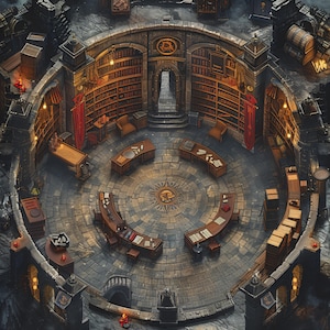 10 Library Battle Maps, Dnd Battlemap, Pathfinder, D&D, Dungeons and ...